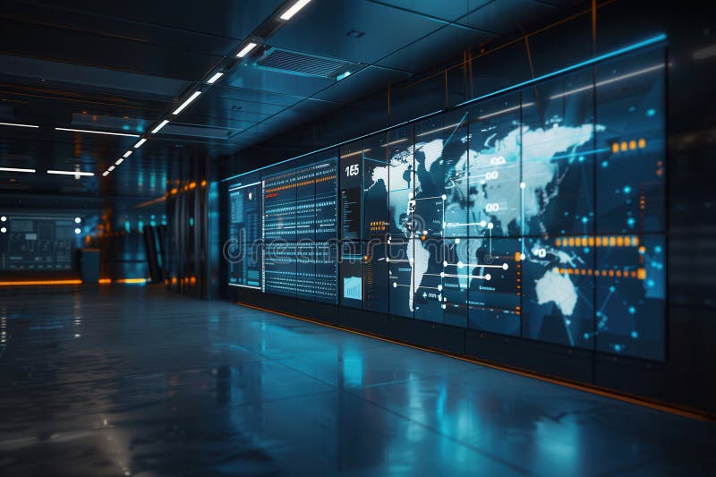 The Logistics Control Center Features Multiple Large Screens Showcasing ...