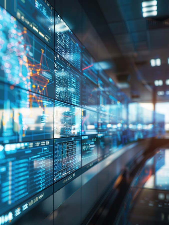 A Logistics Control Center Features Multiple Large Screens Showing Real-time Delivery Data and ...