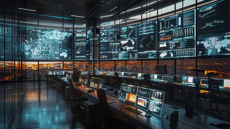 In a Logistics Control Center, Screens Display Real-time Delivery Data ...