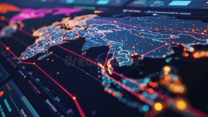 A Logistics Dashboard with a Colorcoded Supply Chain Map Showcasing ...