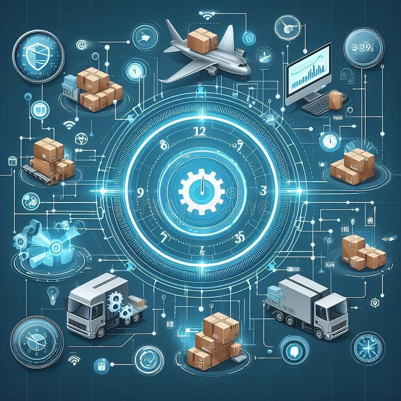 Logistics and Data Analysis Concept. Stock Illustration - Illustration ...