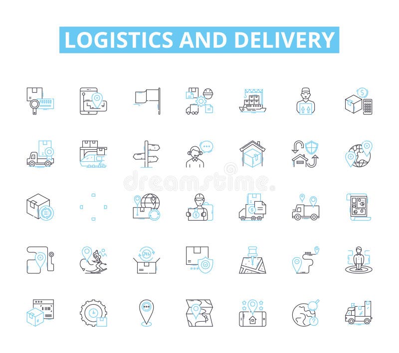 Logistics and Delivery Linear Icons Set. Shipment, Cargo, Dispatch ...