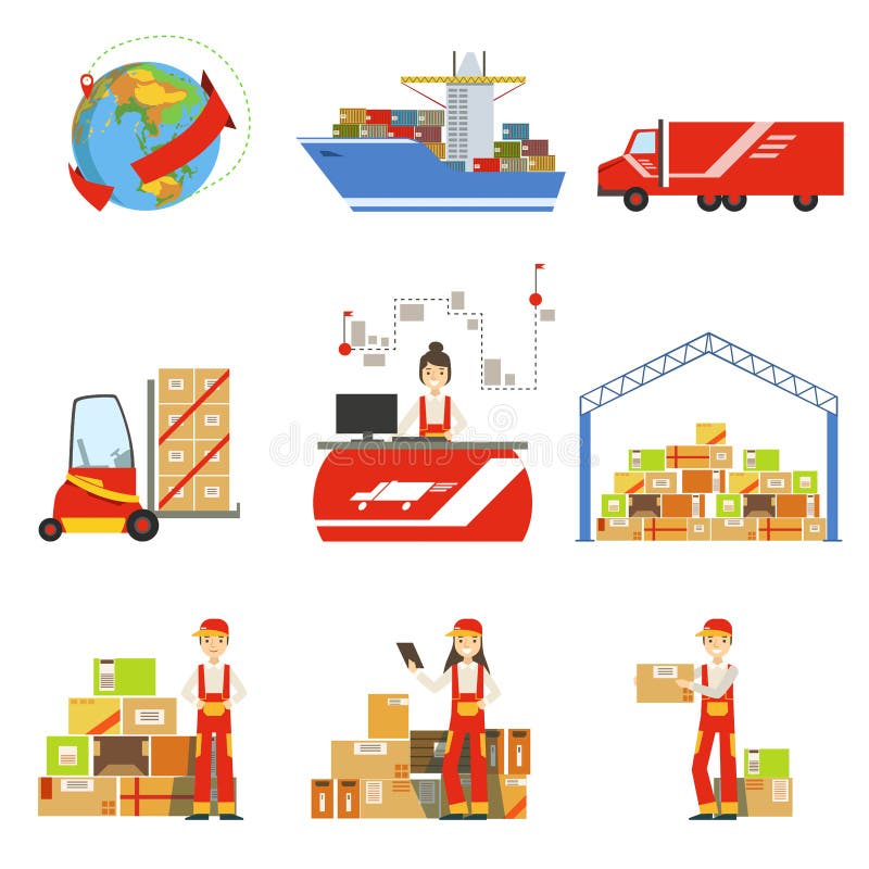Delivery Process Vector Illustration Stock Vector - Illustration of ...