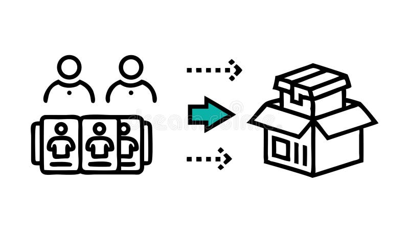 Logistics and Delivery Service Process Outline Icon Vector Design ...