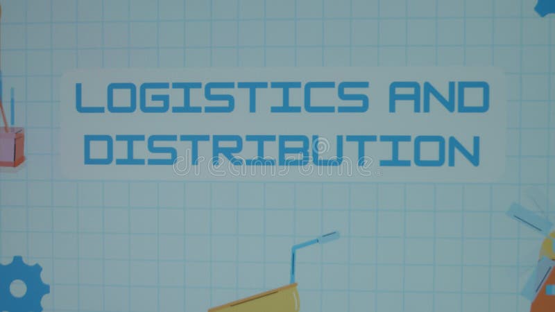 Logistics and Distribution Inscription on Blue Math Sheet Background ...