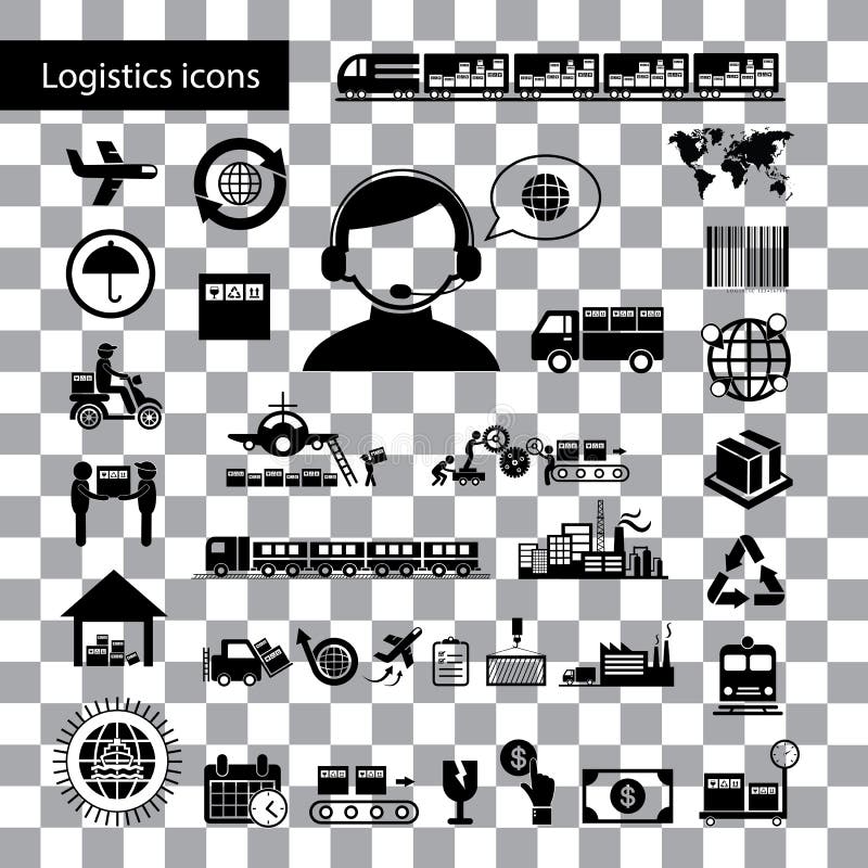 Logistics export icon set stock vector. Illustration of money - 95027884