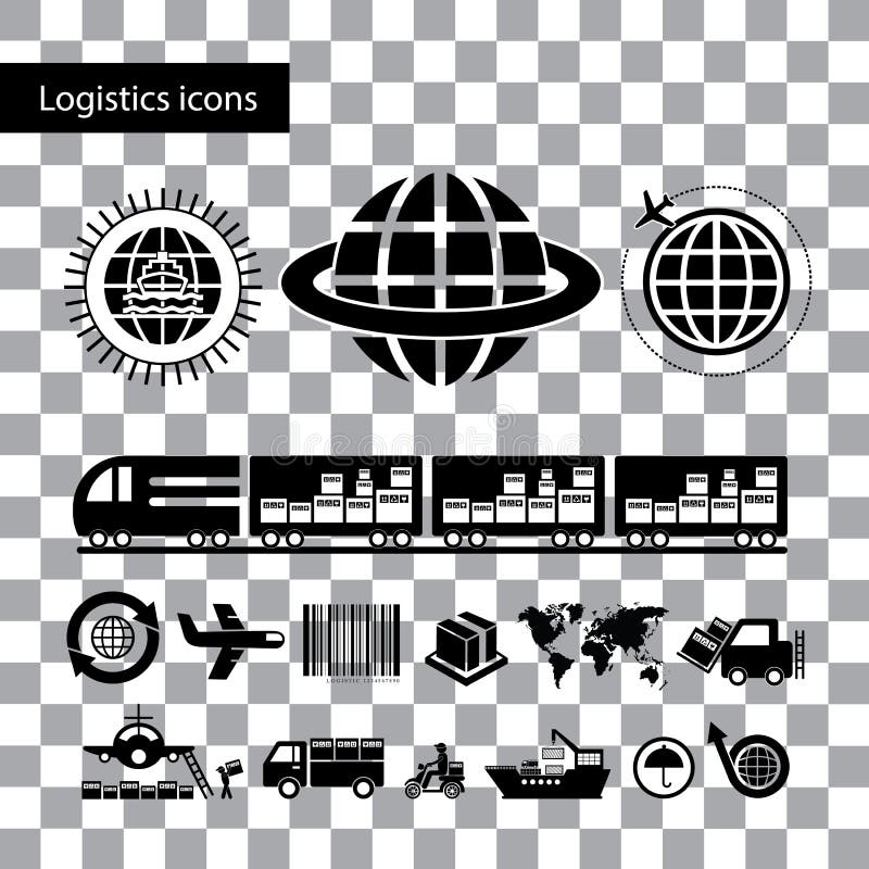 Logistics export icon set stock vector. Illustration of business - 95027934