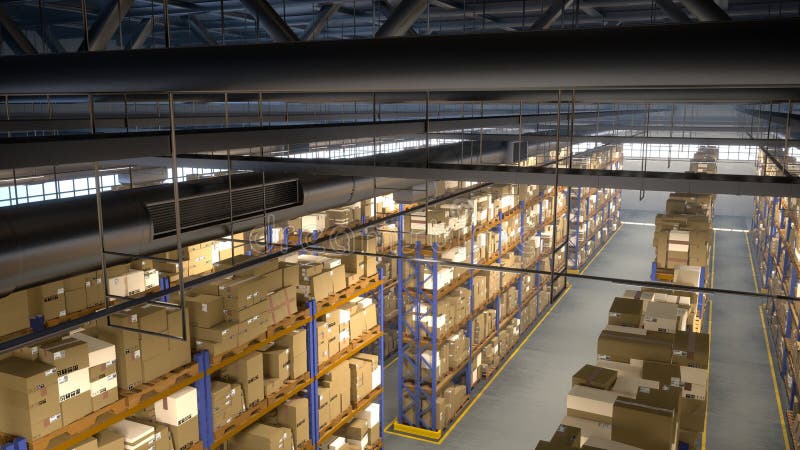 Logistics Facility Containing Merchandise for Distribution Procedures ...