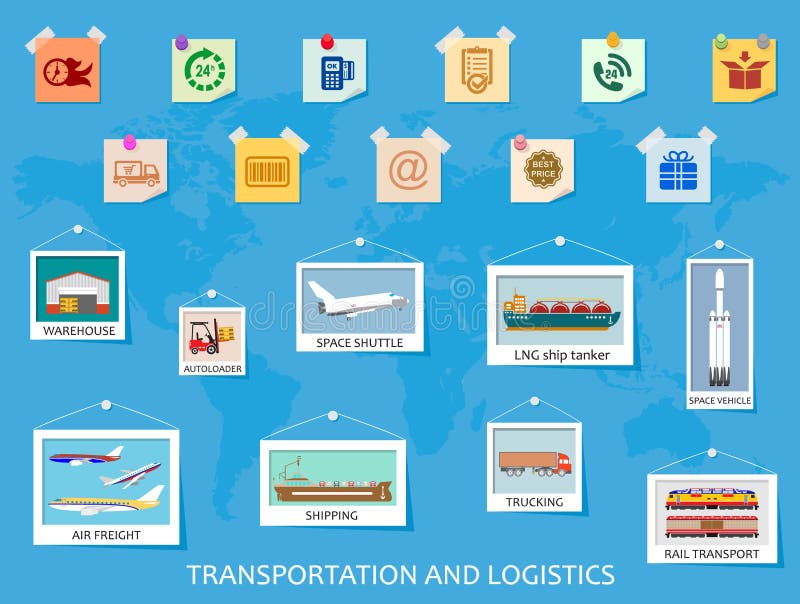 Logistics Flat Global Transportation Concept. Stock Vector ...