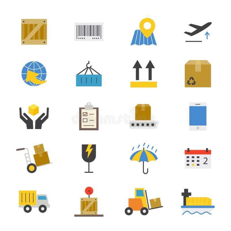 Logistics Icons Line stock vector. Illustration of ship - 58788749