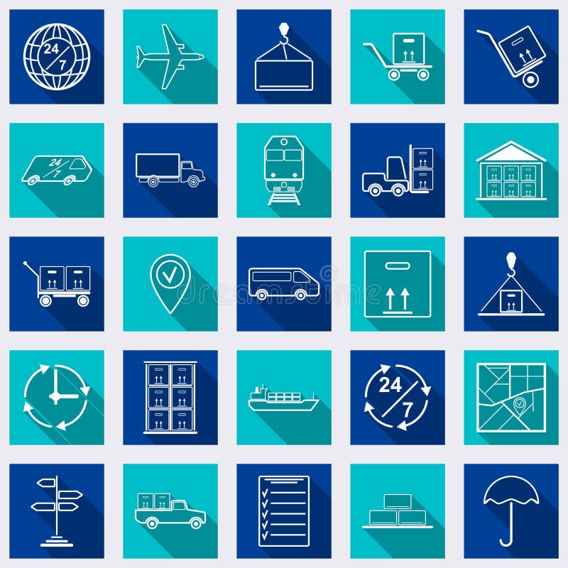 Logistics Flat Vector Icons Stock Vector - Illustration of cargo ...