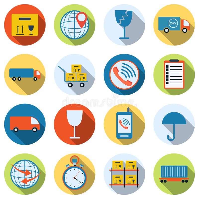 Logistics Flat Vector Icons Stock Vector - Illustration of ...