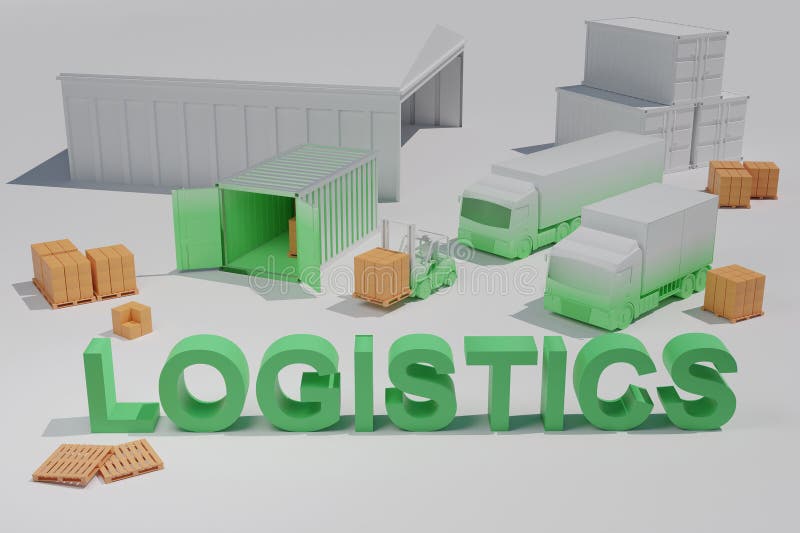 Logistics, a Forklift Driver Works in a Large Warehouse Stock ...