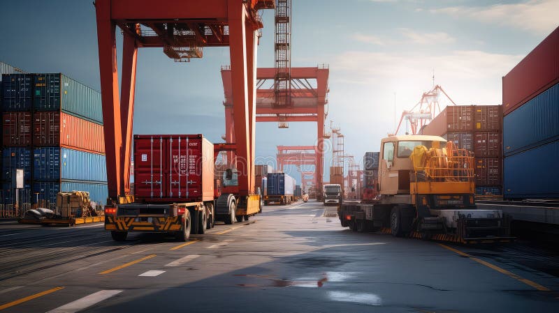 Logistics Freight Ship Cargo Stock Illustration - Illustration of ...