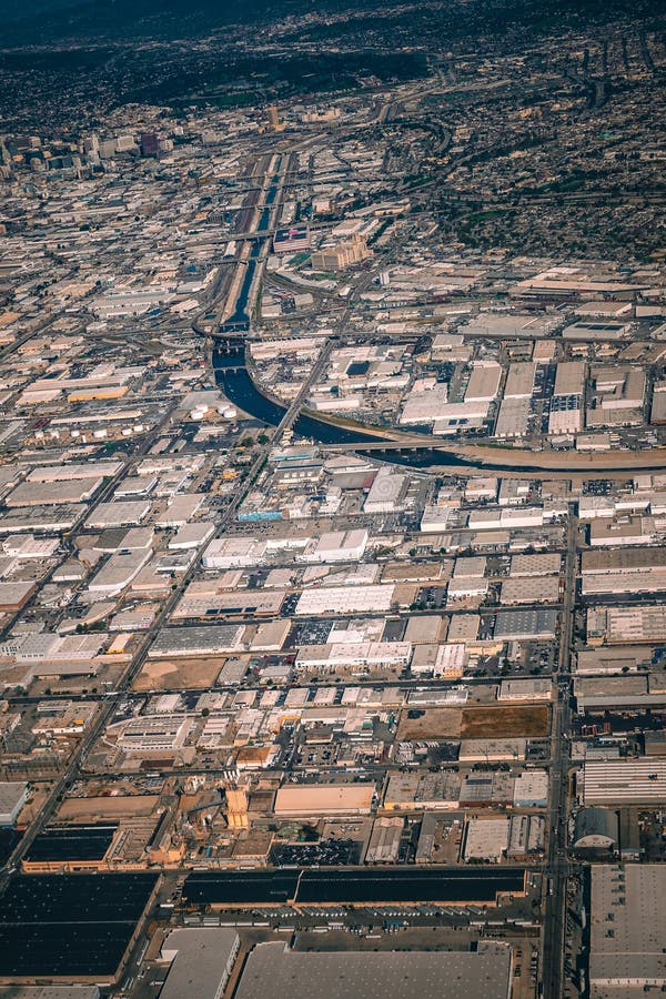 Logistics Hub in Los Angeles Stock Image - Image of angeles, river ...