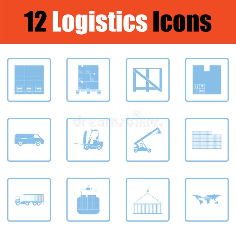 Logistics icon set stock vector. Illustration of goods - 121629024