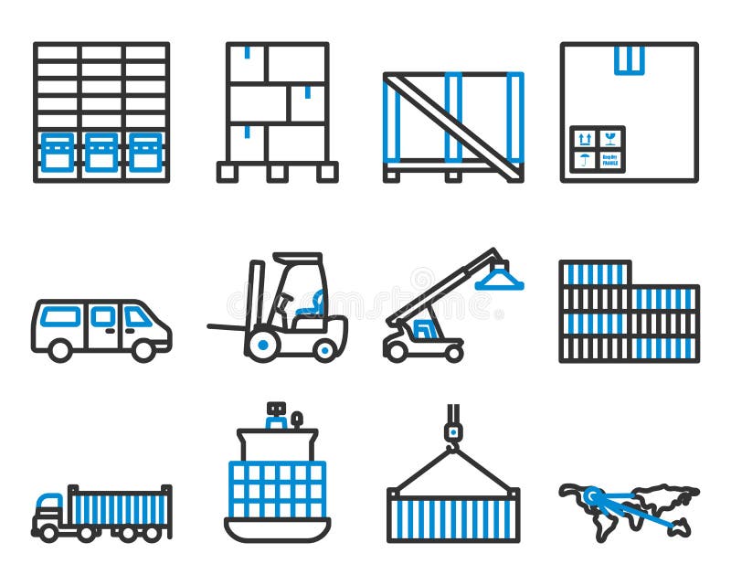 Logistics Icon Set stock vector. Illustration of freight - 239473736