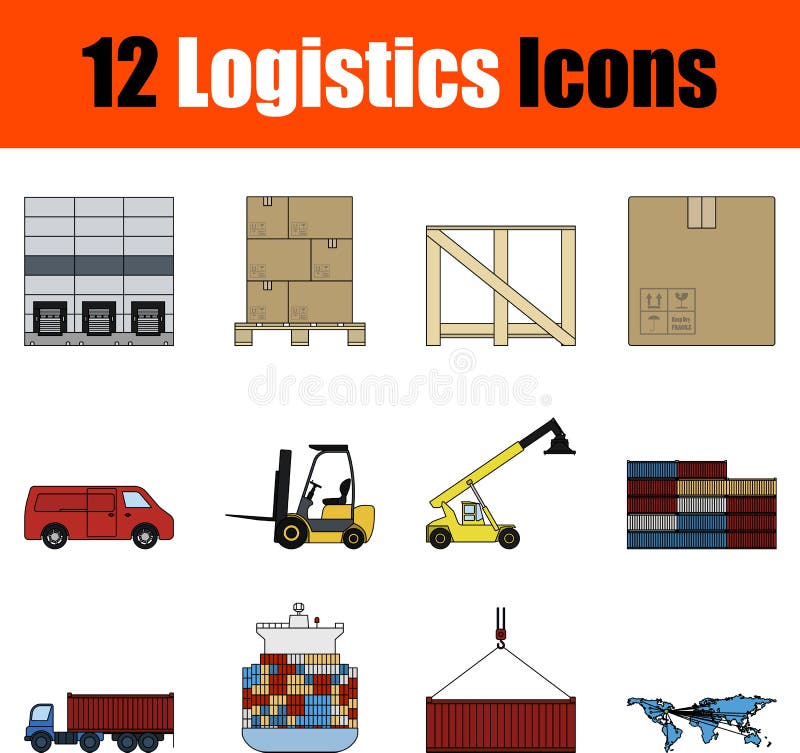 Logistics Icon Set stock vector. Illustration of delivering - 251020861
