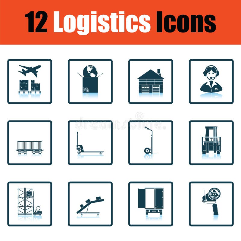 Logistics icon set stock vector. Illustration of cargo - 121629042