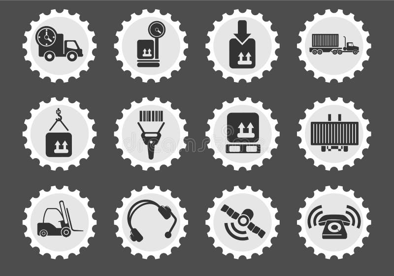 Logistics icon set stock illustration. Illustration of clip - 88755033
