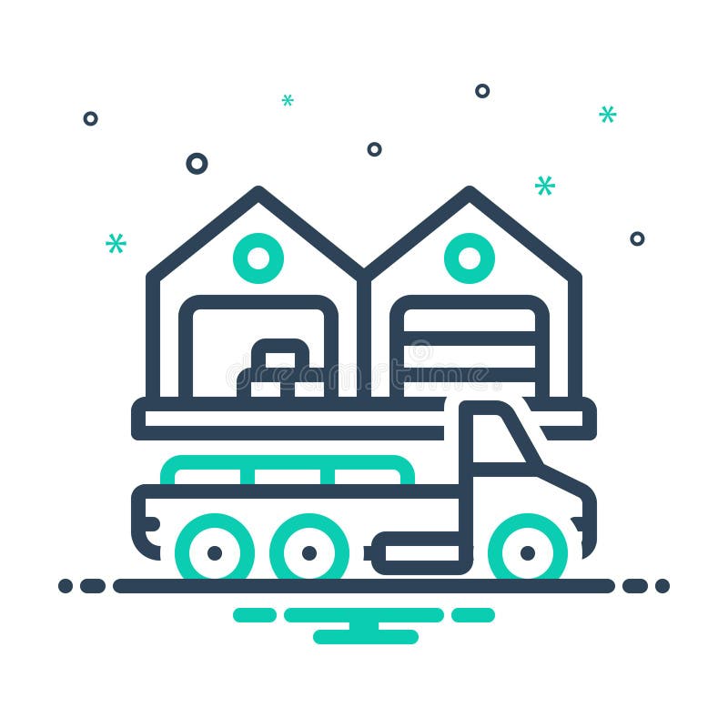 Mix Icon for Logistics, Supply and Lorry Stock Vector - Illustration of ...