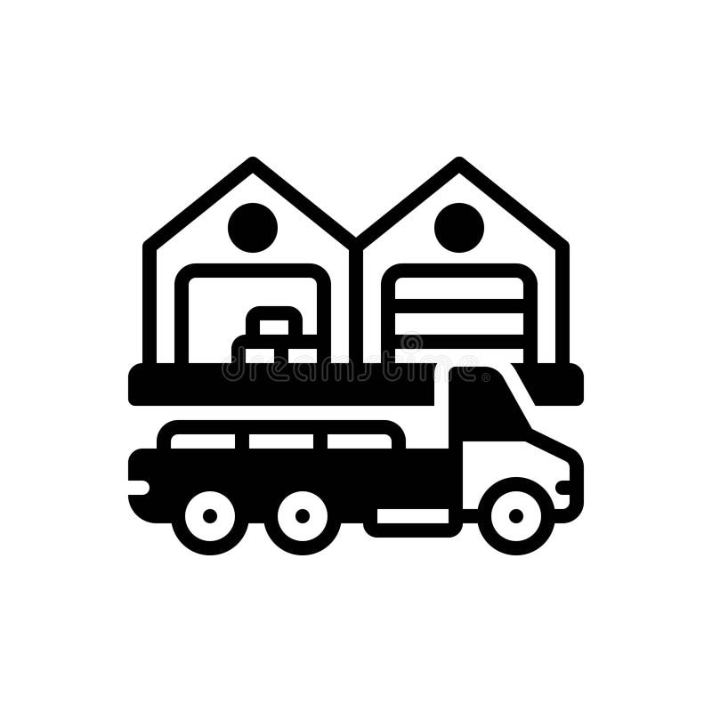 Black Solid Icon for Logistics, Supply and Lorry Stock Illustration ...