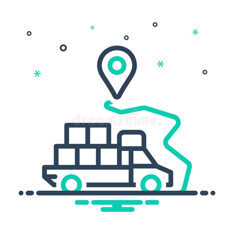 Mix Icon for Logistics, Transit and Vehicle Stock Vector - Illustration ...