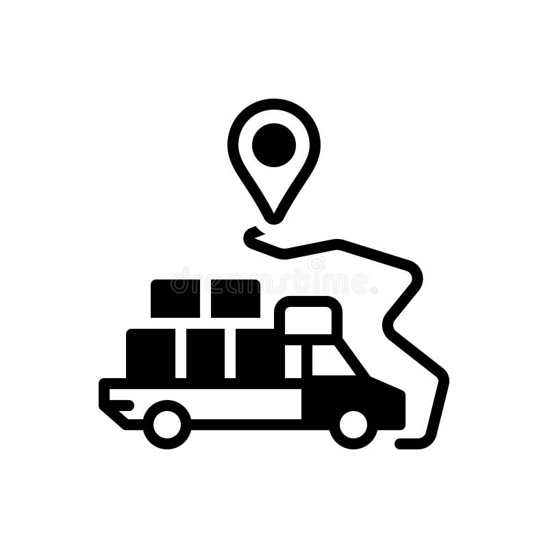 Black Solid Icon for Logistics, Transit and Vehicle Stock Vector ...
