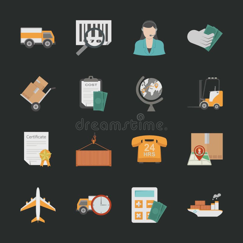 Logistics Icons stock vector. Illustration of forklift - 29426196