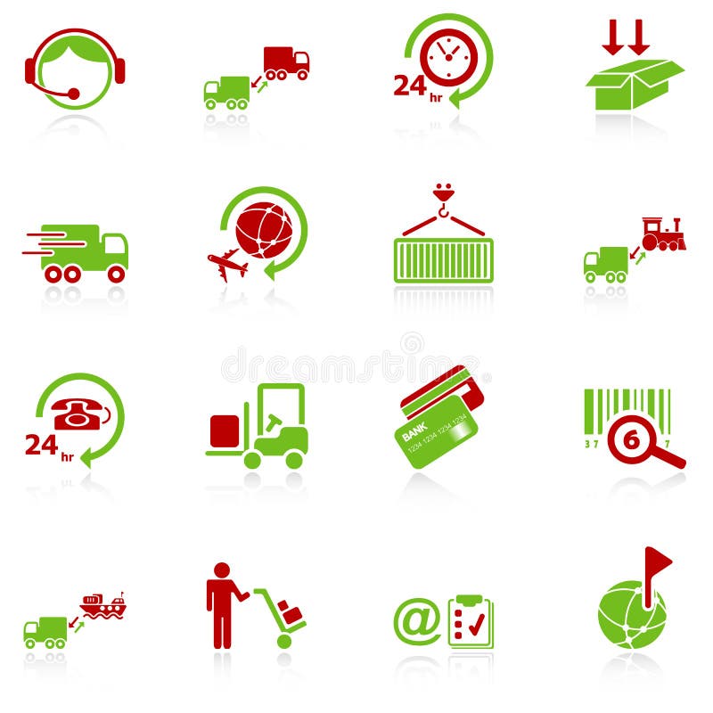 Logistic icons set stock vector. Illustration of parcel - 24106618