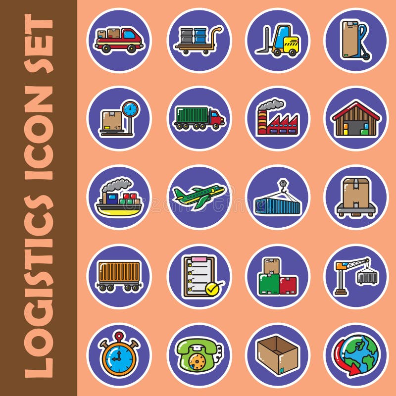 Logistics Icons Set. Vector Illustration Decorative Design Stock Vector ...