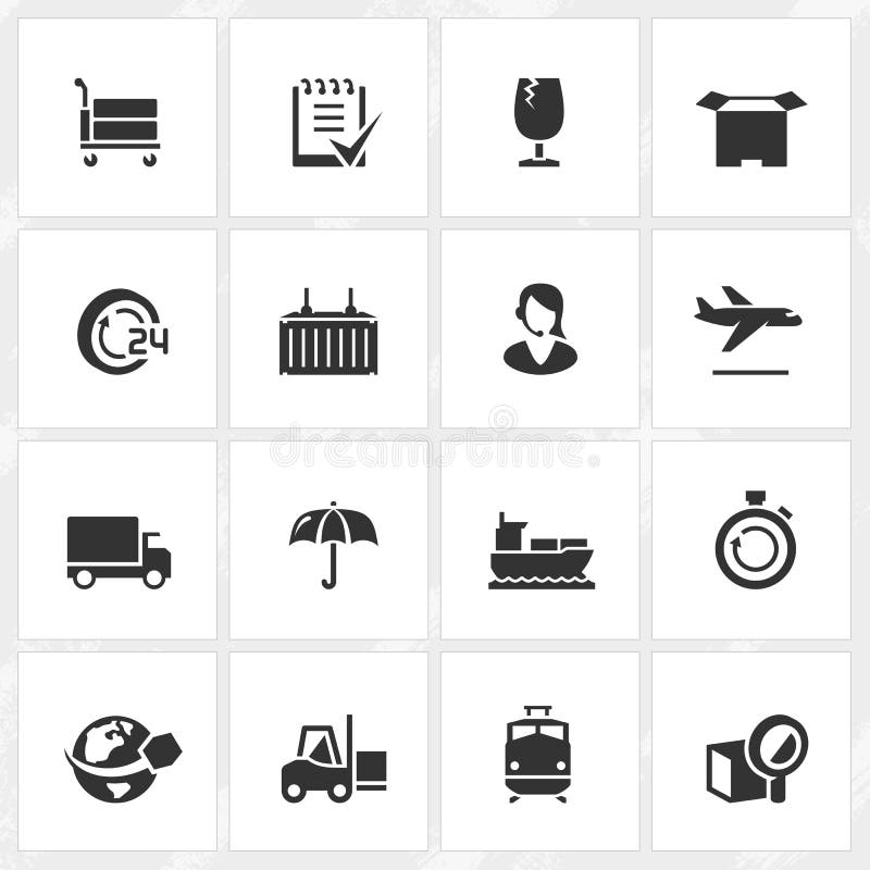 Logistics Icons stock vector. Illustration of icon, magnifying - 52736611