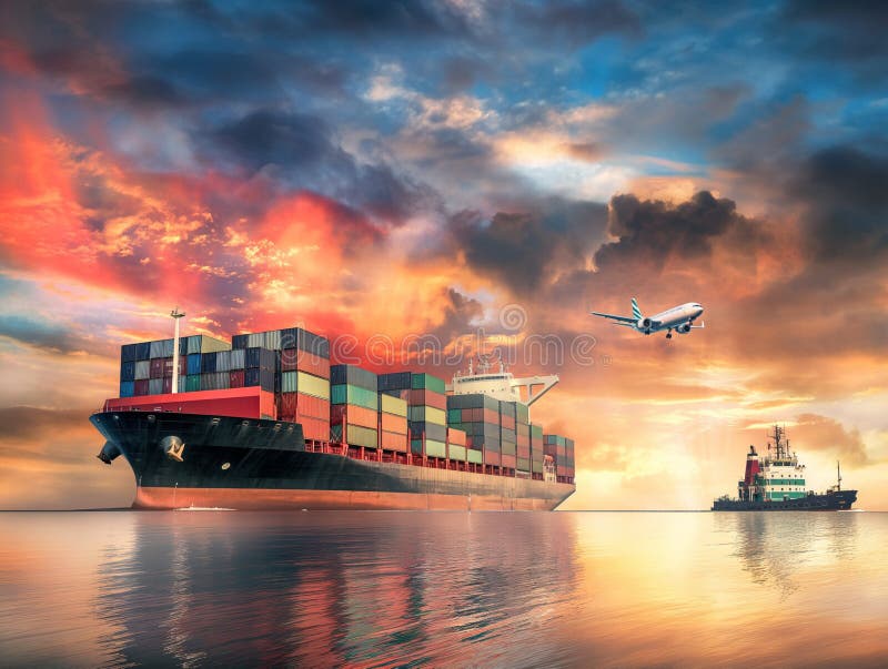 Logistics Import Export of Containers Cargo Freight Ship, Truck ...