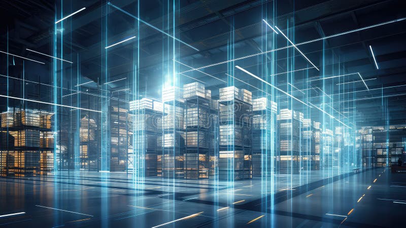 Logistics Industry Warehouse Background Stock Illustration ...