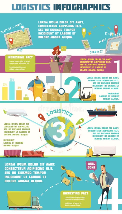Logistics Infographic Elements. Transport Logistics in the Process ...