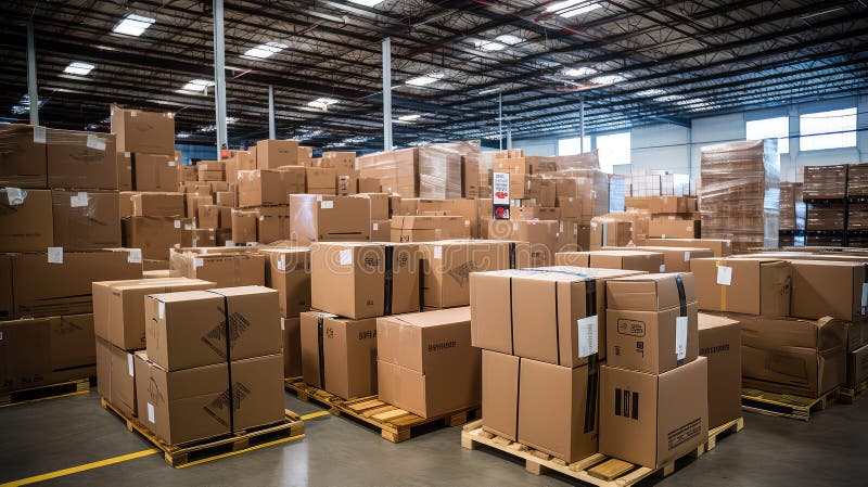 Logistics inventory boxes stock illustration. Illustration of materials ...