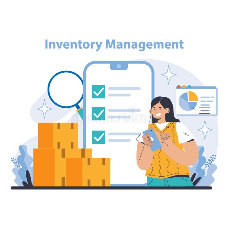 Logistics and Inventory Management Concept. Flat Vector Illustration ...