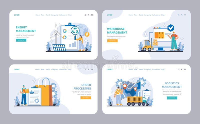 Logistics and Inventory Management Concept. Flat Vector Illustration ...