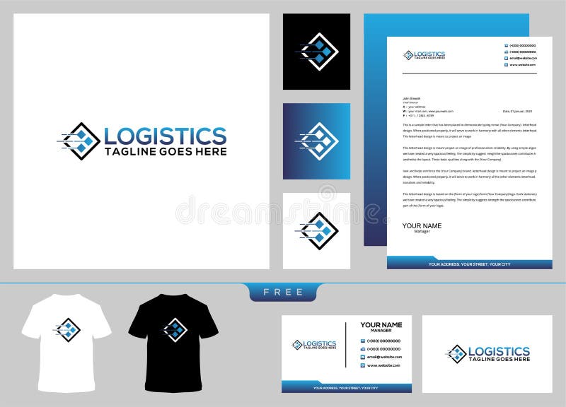 Logistics Logo Design Template and Business Card Express Delivery Stock ...