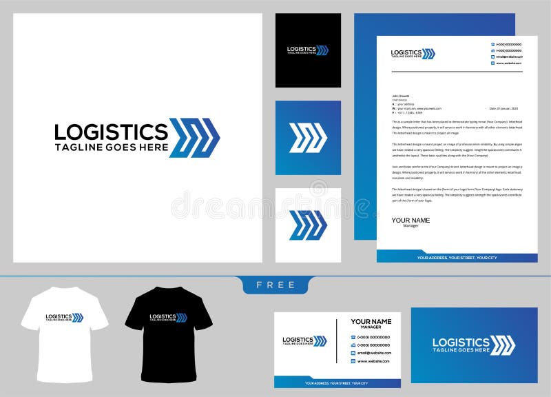 Logistics Logo Design Template and Business Card Express Delivery Stock ...