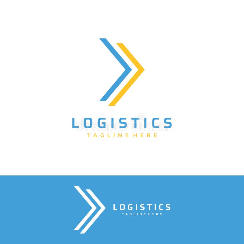 Logistics Logo Template Design with Arrows, Order Boxes, Quick and ...