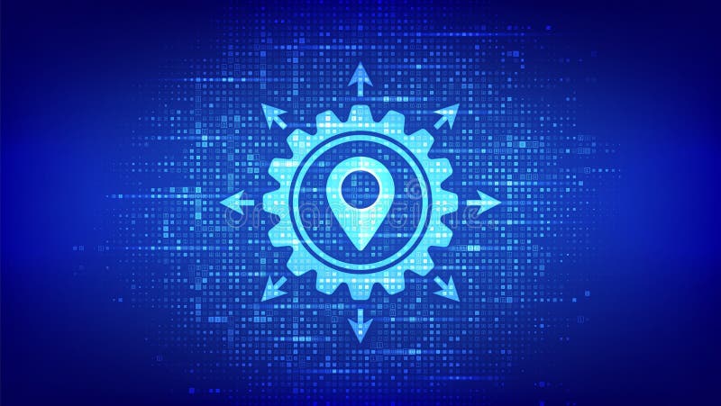 Logistics Management Icon Made with Binary Code. Smart Logistics and ...