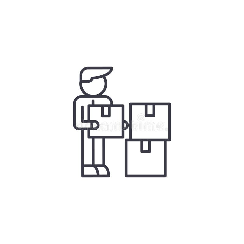 Logistics Manager Linear Icon Concept. Logistics Manager Line Vector ...