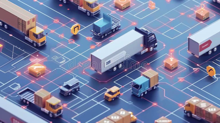 Interconnected Delivery Network Stock Illustrations – 703 ...