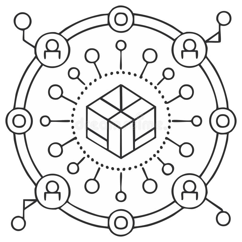 Logistics Network Icon Showing a Product Distribution System with ...