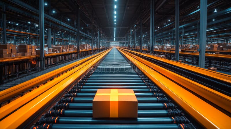 Logistics Operations in a Modern Warehouse with Automated Conveyor ...