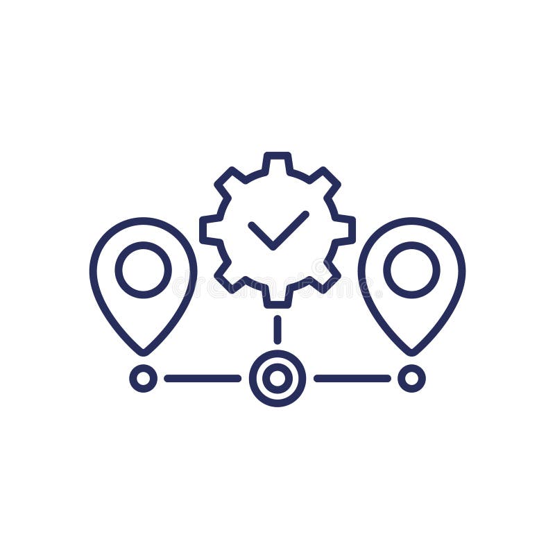 Logistics Optimization Icon, Line Design Stock Vector - Illustration of ...