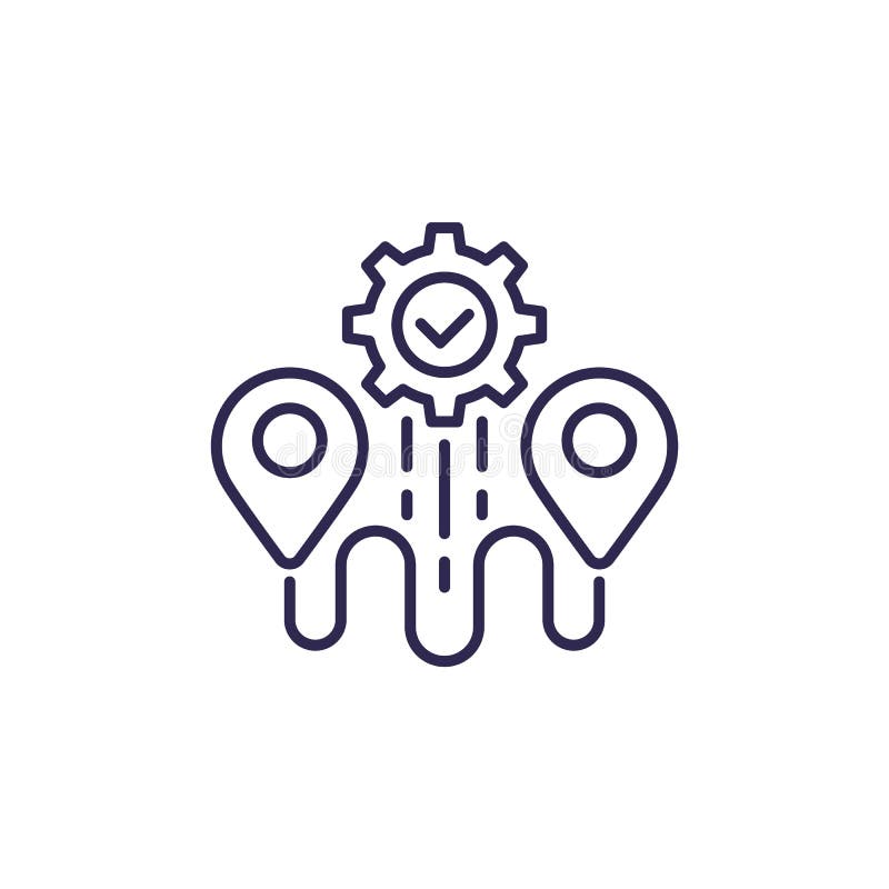 Logistics Optimization Line Icon on White Stock Vector - Illustration ... Logistics Optimization Line Icon on White Stock Vector - Illustration ...