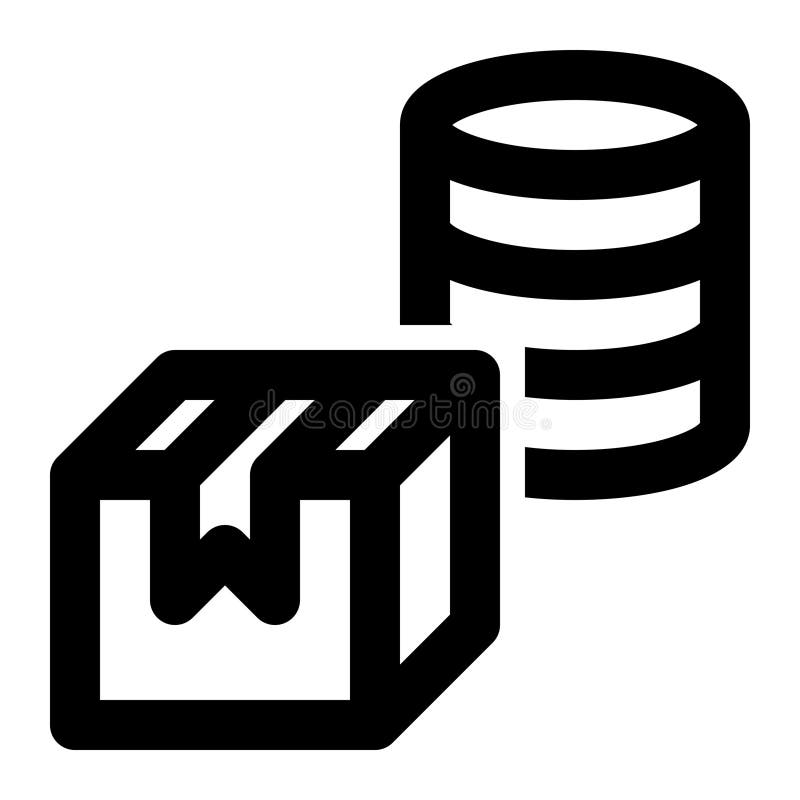 Logistics Database, Product Database, Inventory Database Outline Icon ...