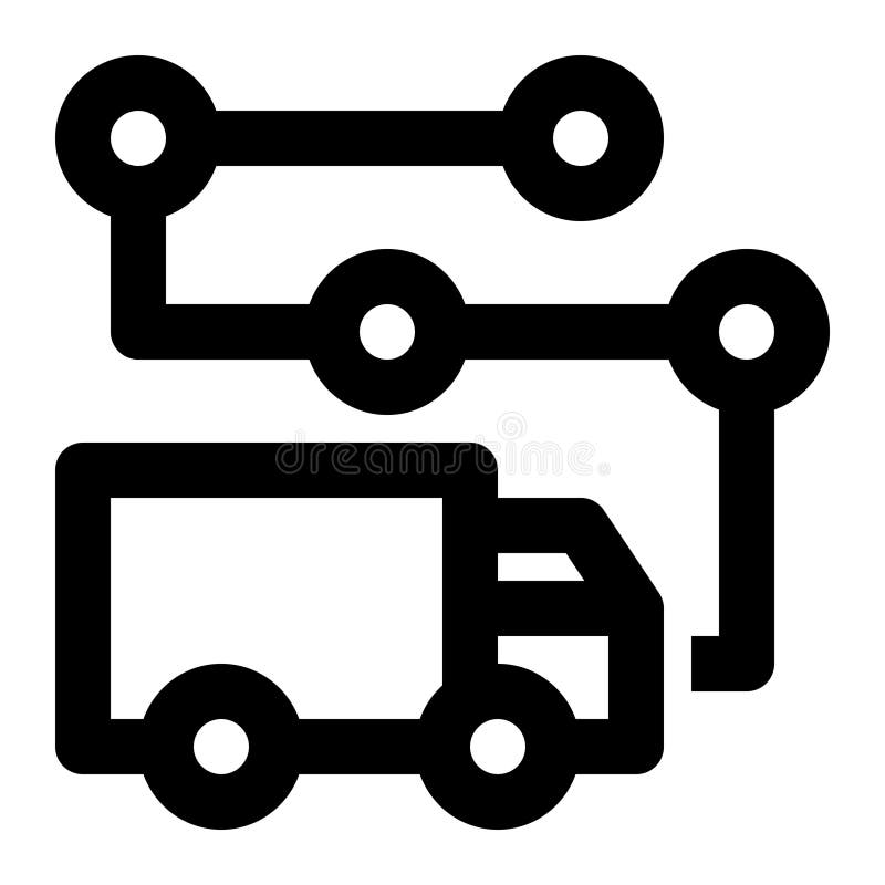 Delivery Plan, Delivery Route, Shipping Outline Icon Stock Vector ...